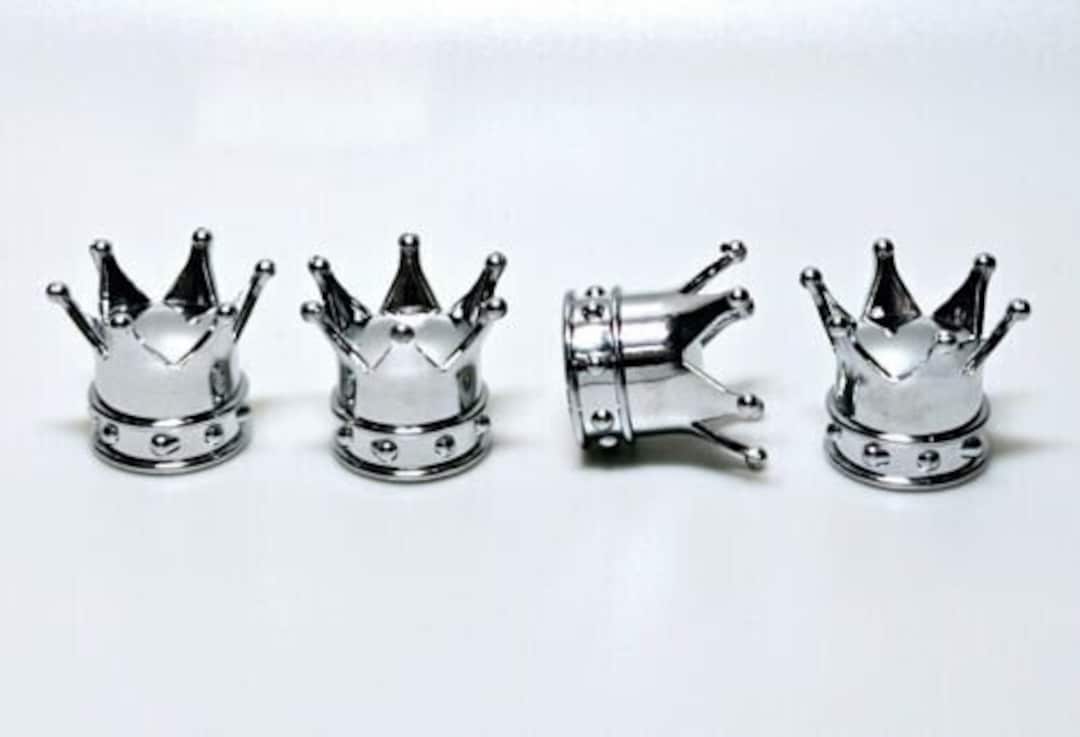 Chrome Crowns 4pc KUSTOM KAPZ Custom Tire Valve Caps Car Motorcycle ...