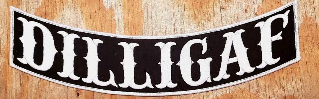 DILLIGAF Biker Rocker Patch Embroidered Mc Jacket Vest Cut Punk Jacket ...