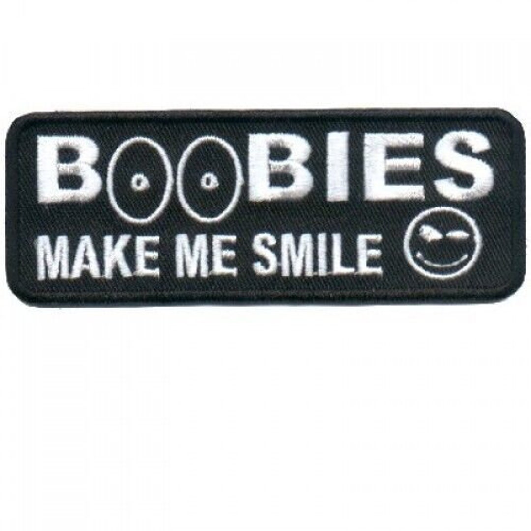 FUNNY BIKER PATCH Boobies Make Me Smile Motorcycle Harley Vest Jacket Biker Vest Jacket Gear - Etsy