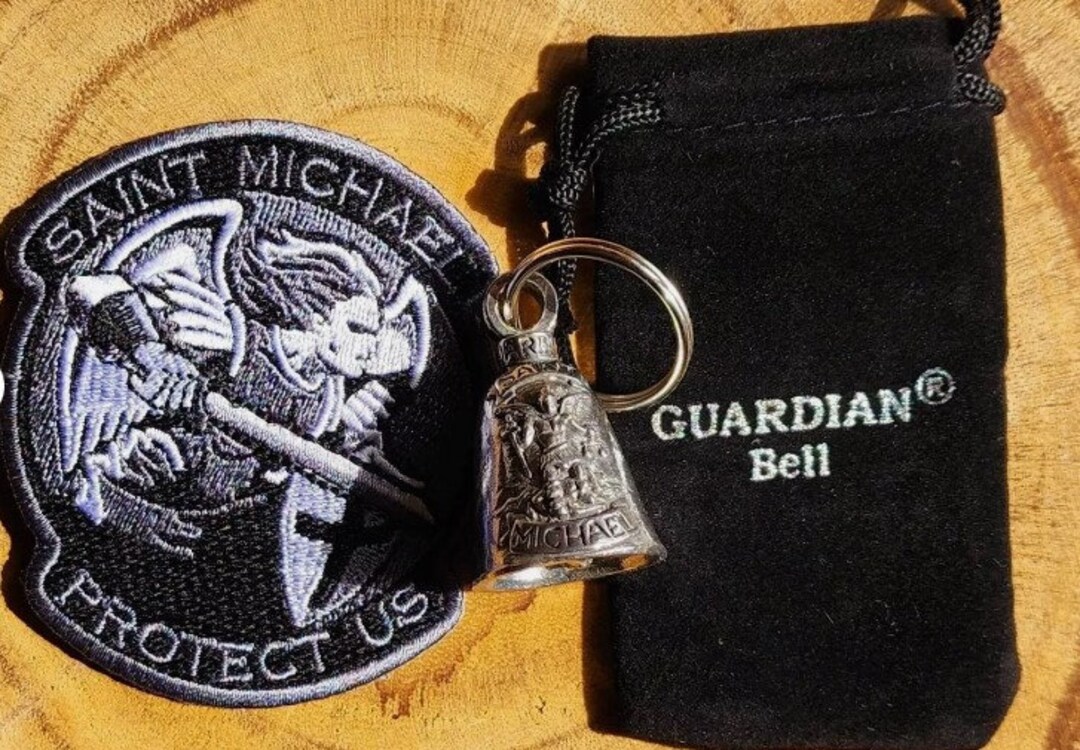 St. Michael Guardian® Bell W/ BIKER PATCH Motorcycle Harley Luck ...
