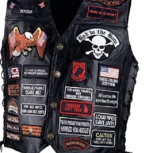 BIKER PATCH DTOM Don't Tread on Me Flag Motorcycle Harley Vest Jacket ...