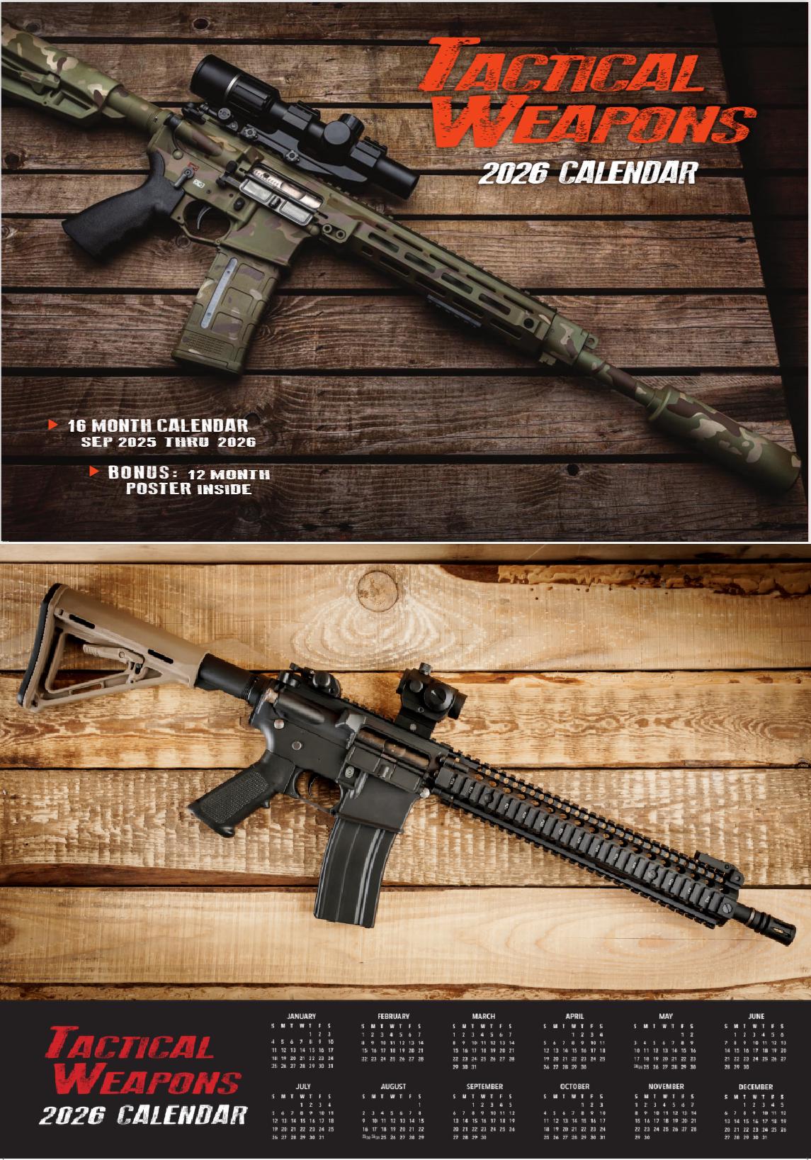 2026 GUN CALENDAR 3 PACK Guns & Girls, Tactical Weapons, Handguns Gift ...