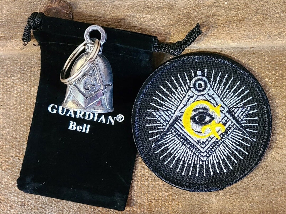 Guardian Bell MASONIC W/ Matching Biker Patch Harley Motorcycle Mason ...