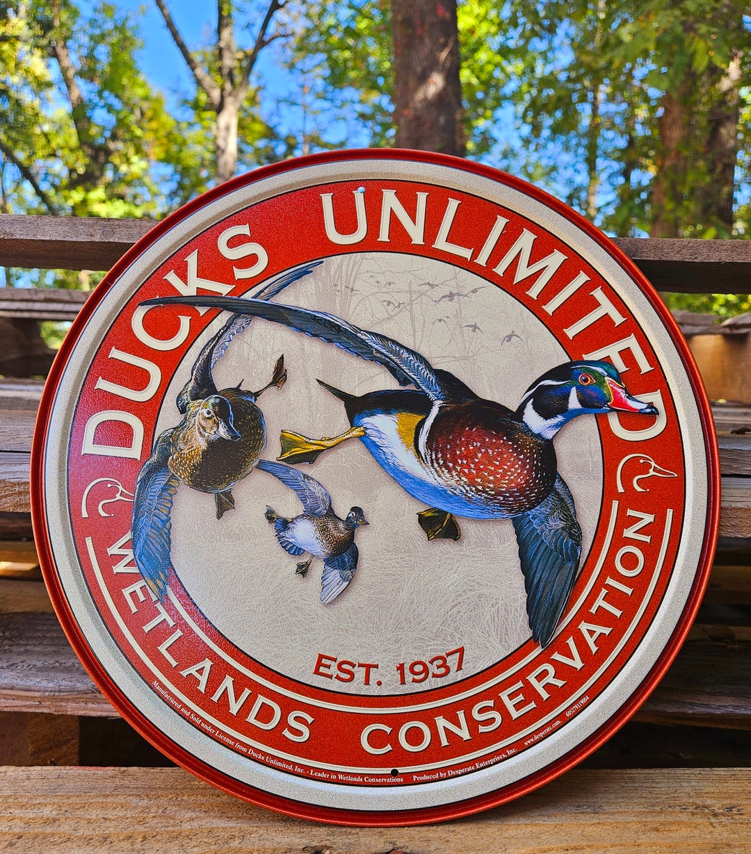 DUCKS UNLIMITED Tin SIGN Hunting Home Wall Décor Bar Shop Garage Man ...