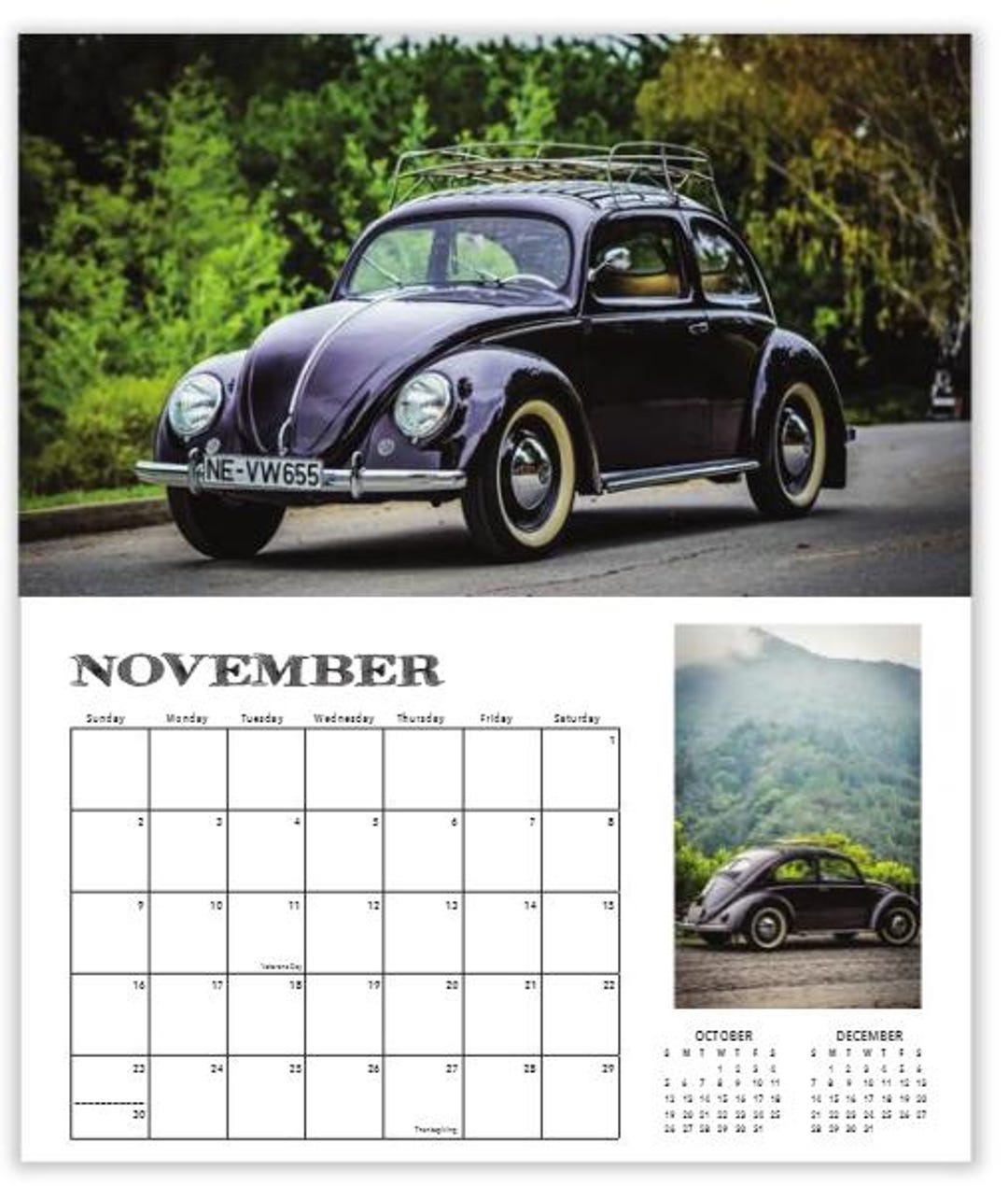 2025 SLUG BUGS Deluxe Wall CALENDAR Black Friday Deal Beetle Bus Bug Vw ...