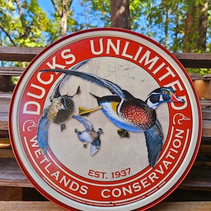 DUCKS UNLIMITED Tin SIGN Hunting Home Wall Décor Bar Shop Garage Man ...