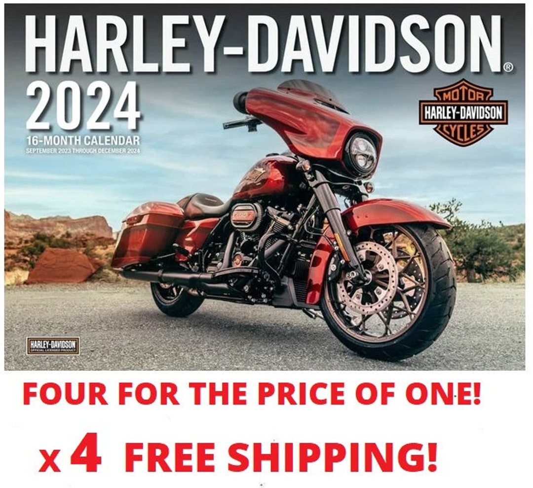 FOUR! 2024 HARLEY-DAVIDSON Motorcycle Deluxe Wall Calendar Flash Sale ...