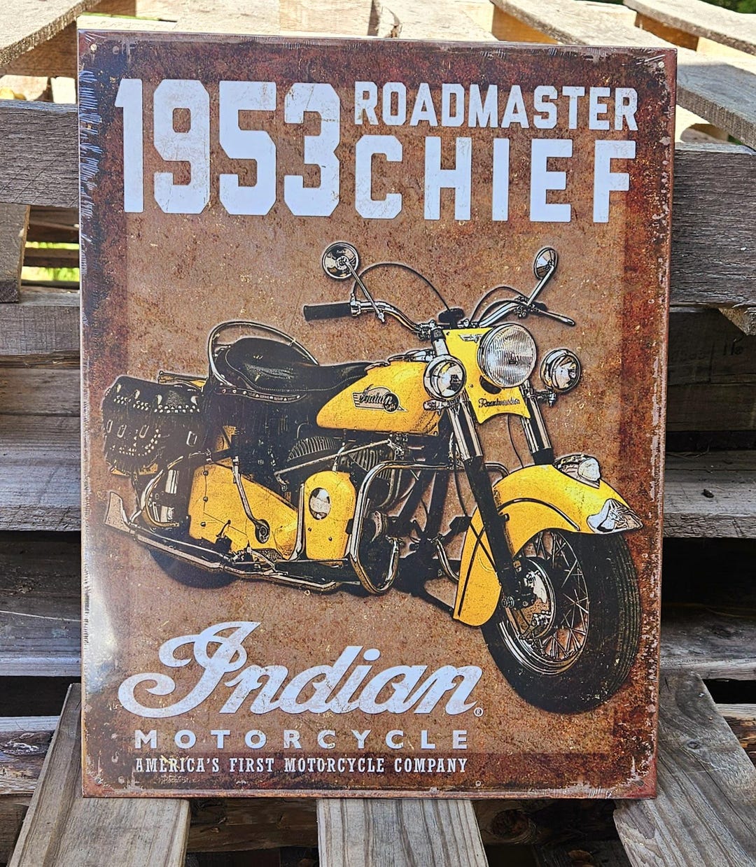 53 Road Master CHEIF INDIAN MOTORCYCLE Metal Tin Sign Vintage Home ...