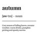 Autumn Definition Season Black and White Cozy Poster Poster - Etsy