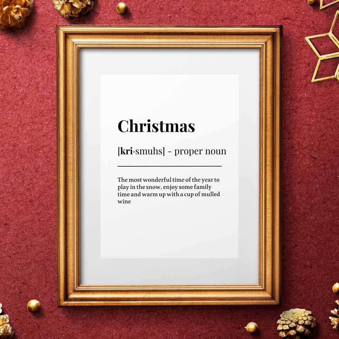 Christmas Definition Christmas Text Quote Minimalist Poster Poster ...