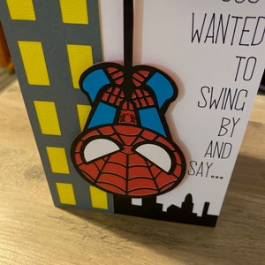 Spiderman Winging in Birthday Card - Etsy