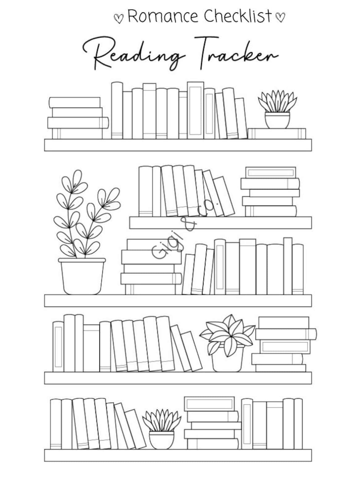 Romance Blank Reading Tracker Checklist - Etsy