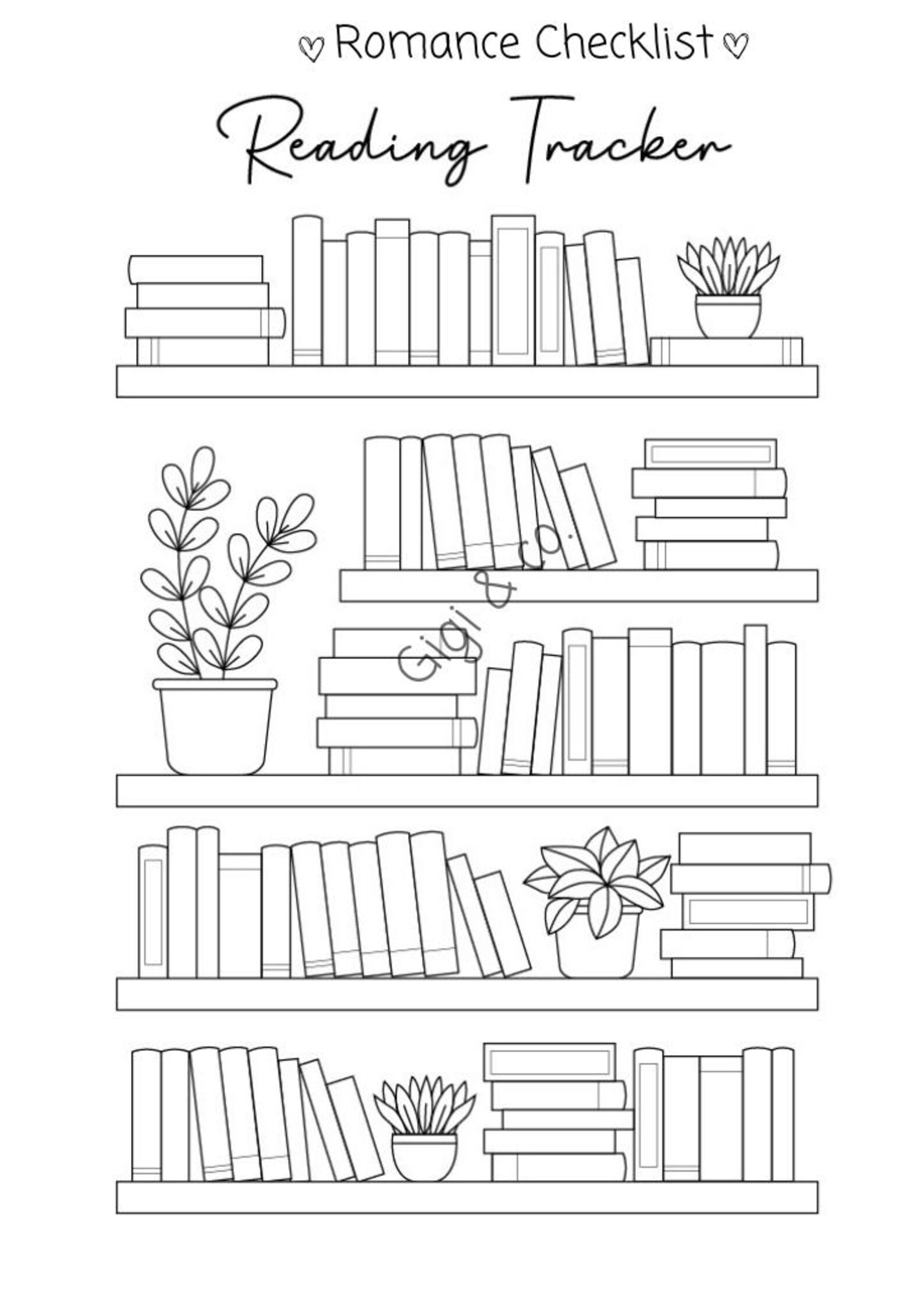 Romance Blank Reading Tracker Checklist - Etsy