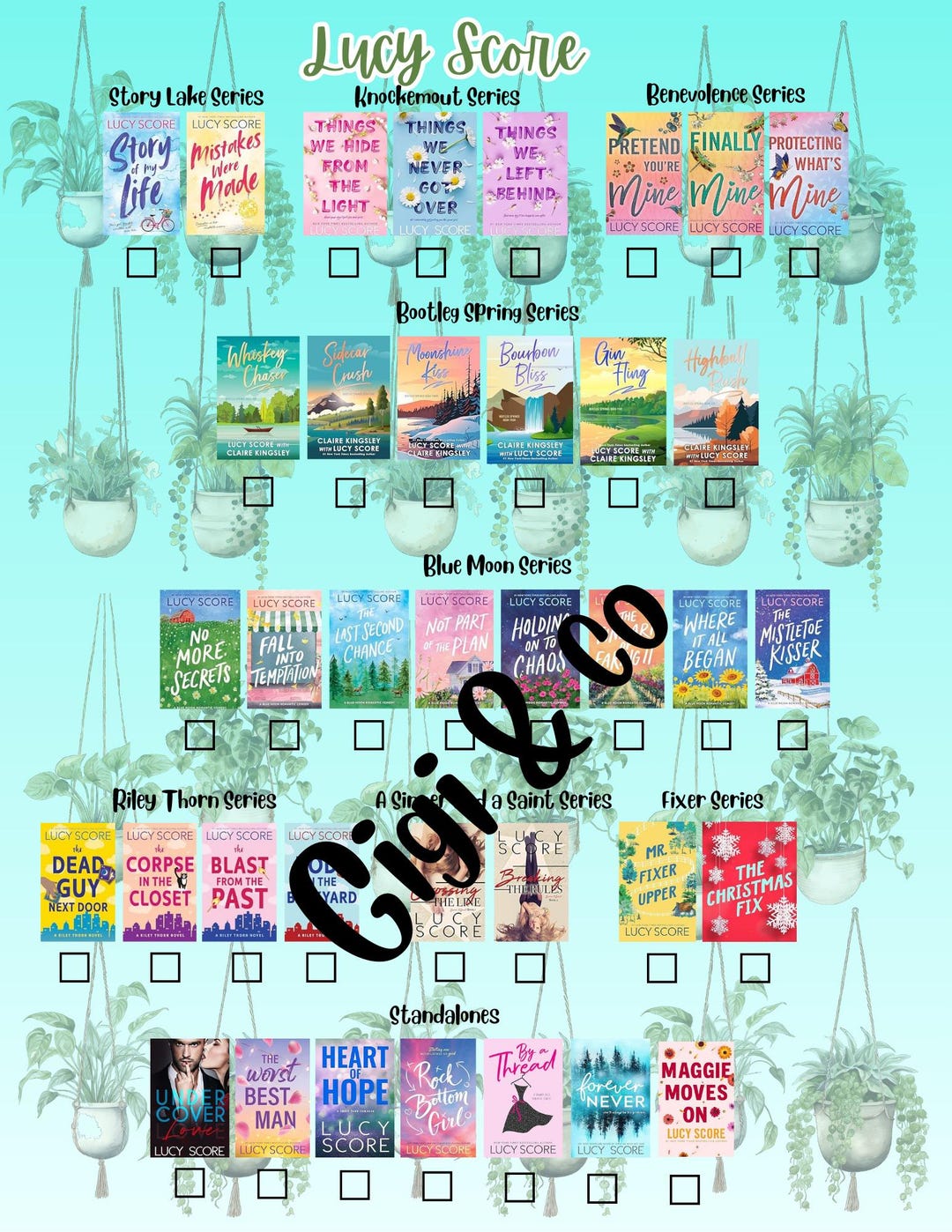 Lucy Score Book Series Checklist Digital and Printable Checklist - Etsy
