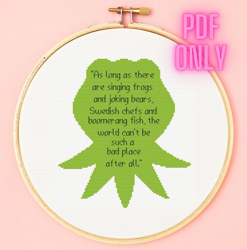 Kermit the Muppets as Long as There Are Singing Frogs Cross Stitch ...