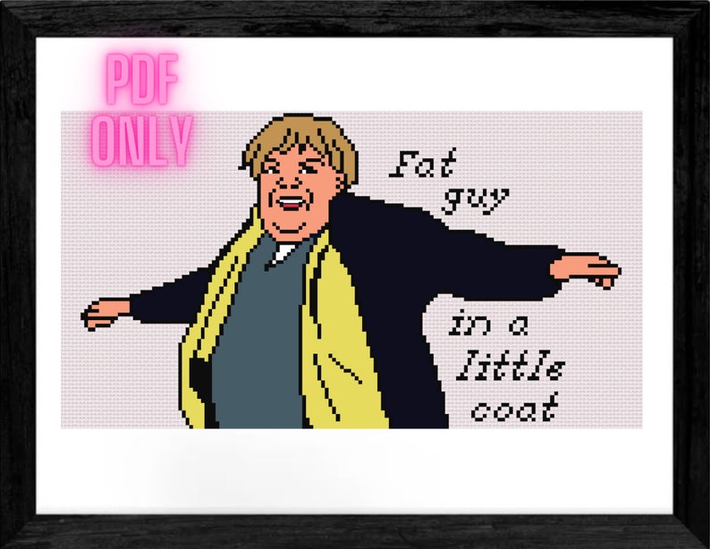 Tommy Boy Chris Farley Fat Guy in a Little Coat Cross - Etsy