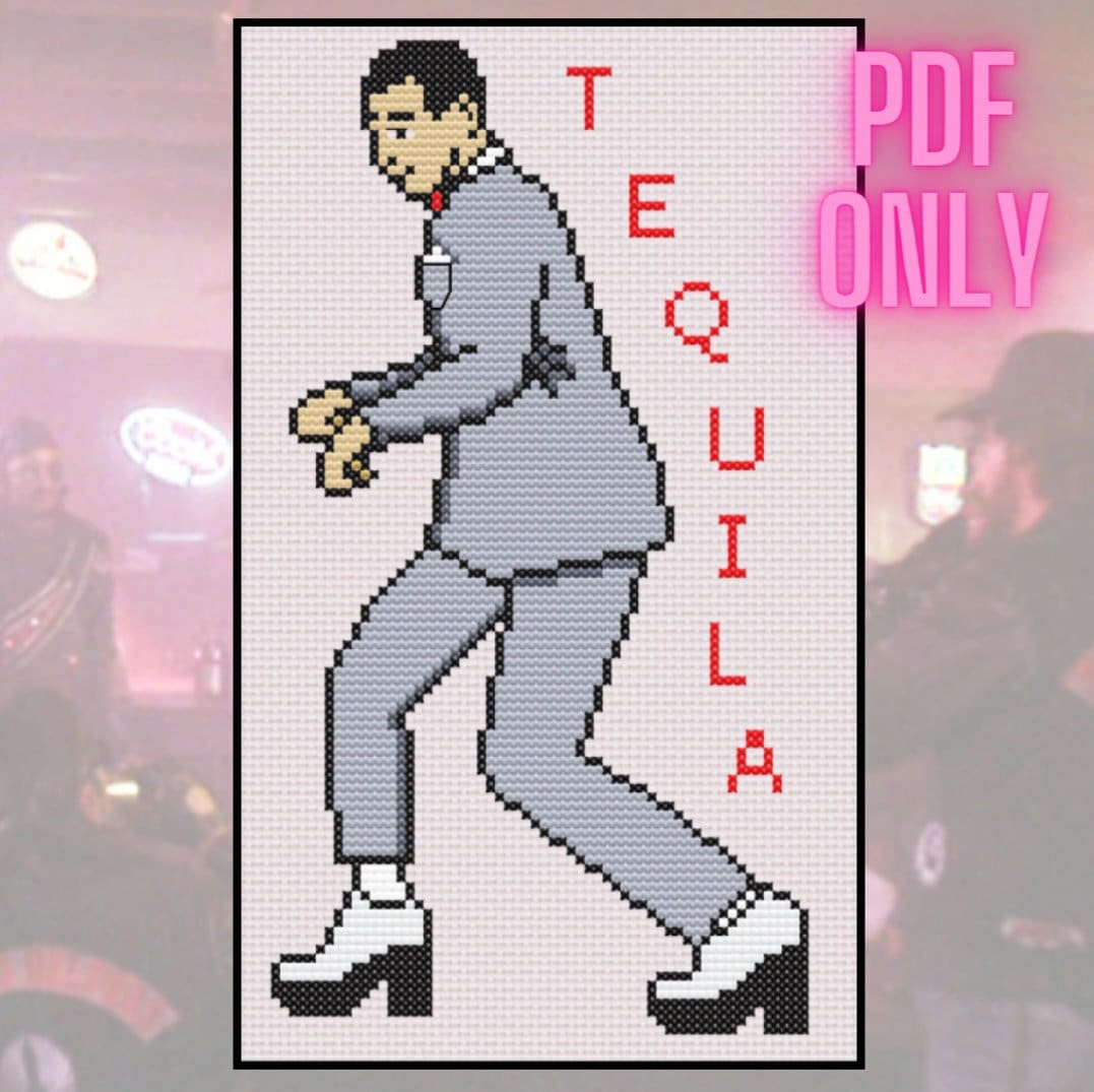 Pee Wee Herman Dance Tequila Cross Stitch Pattern PDF - Etsy