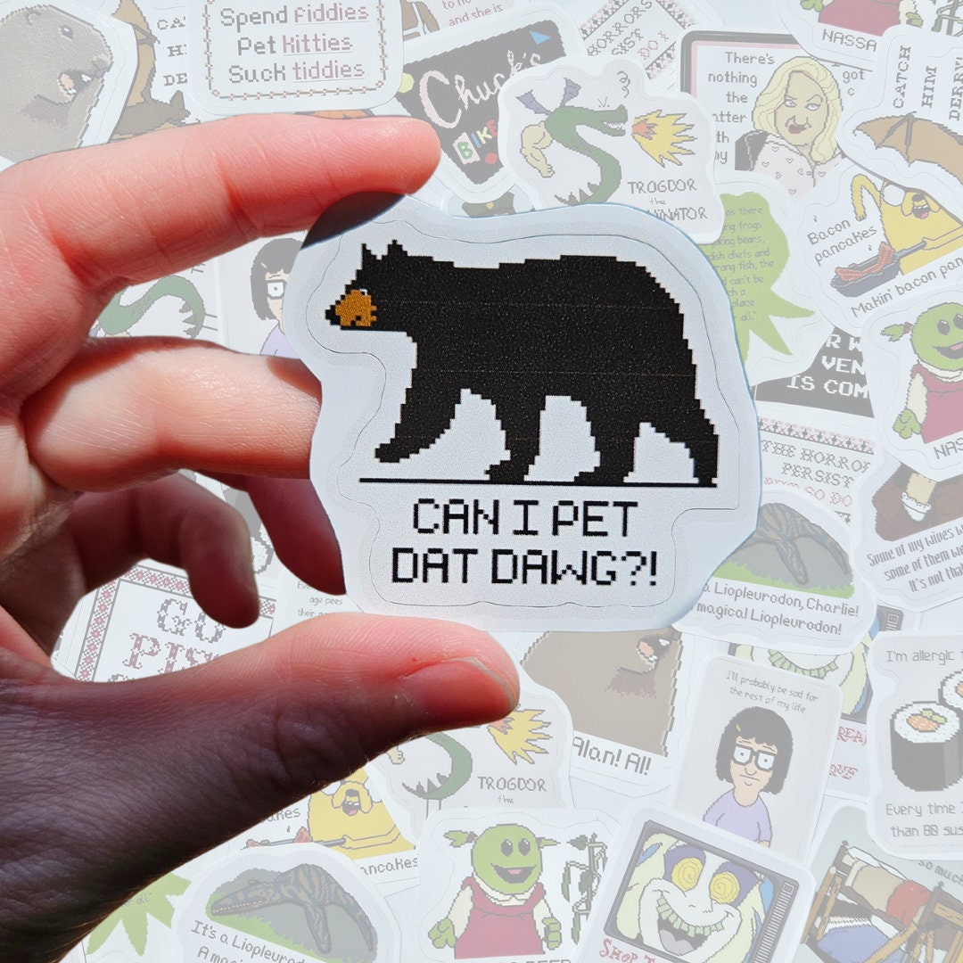Can I Pet Dat Dawg Meme Sticker Die-cut Vinyl Sticker Cross Stitch ...
