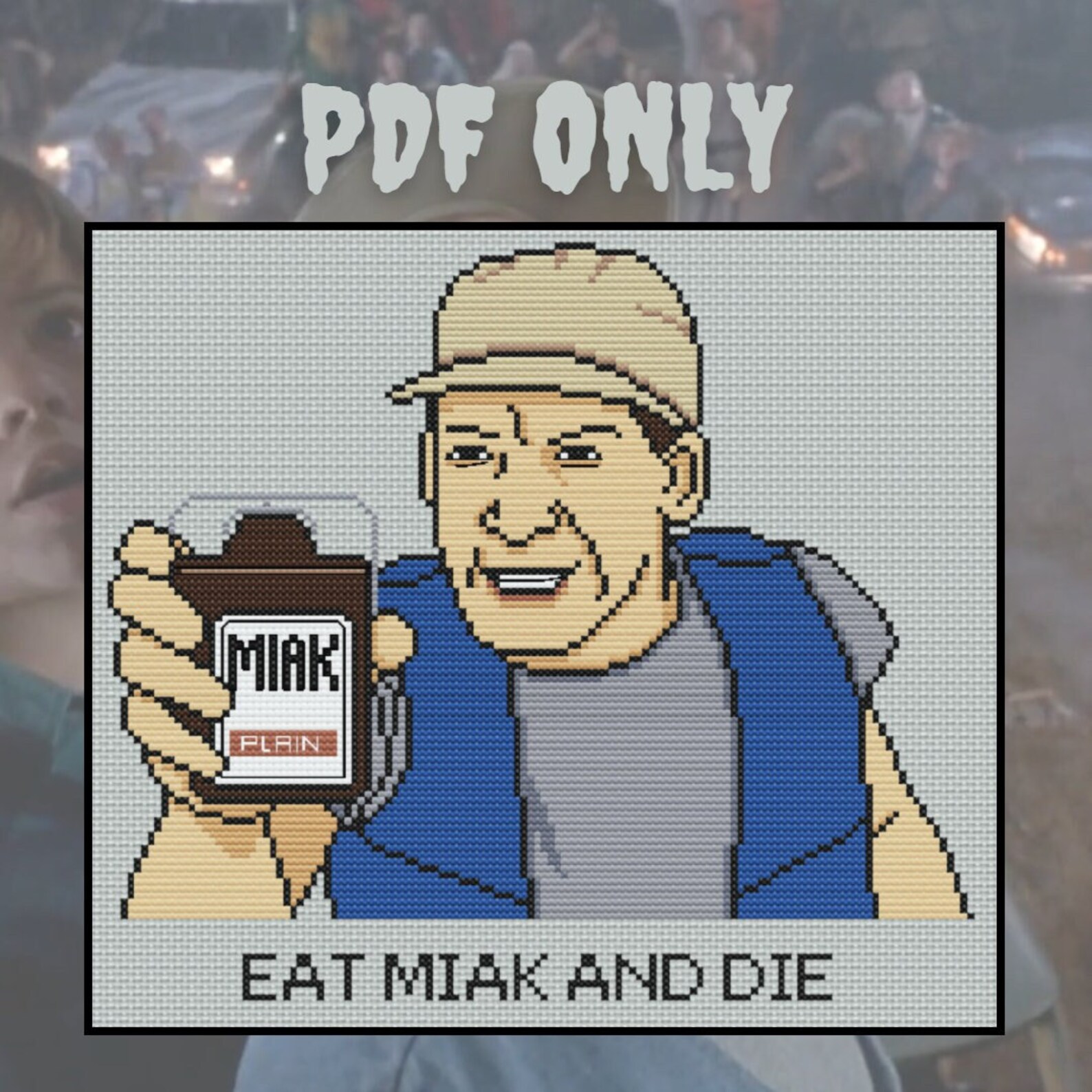 Ernest Scared Stupid - Eat Miak and Die - Cross Stitch Pattern - PDF ...