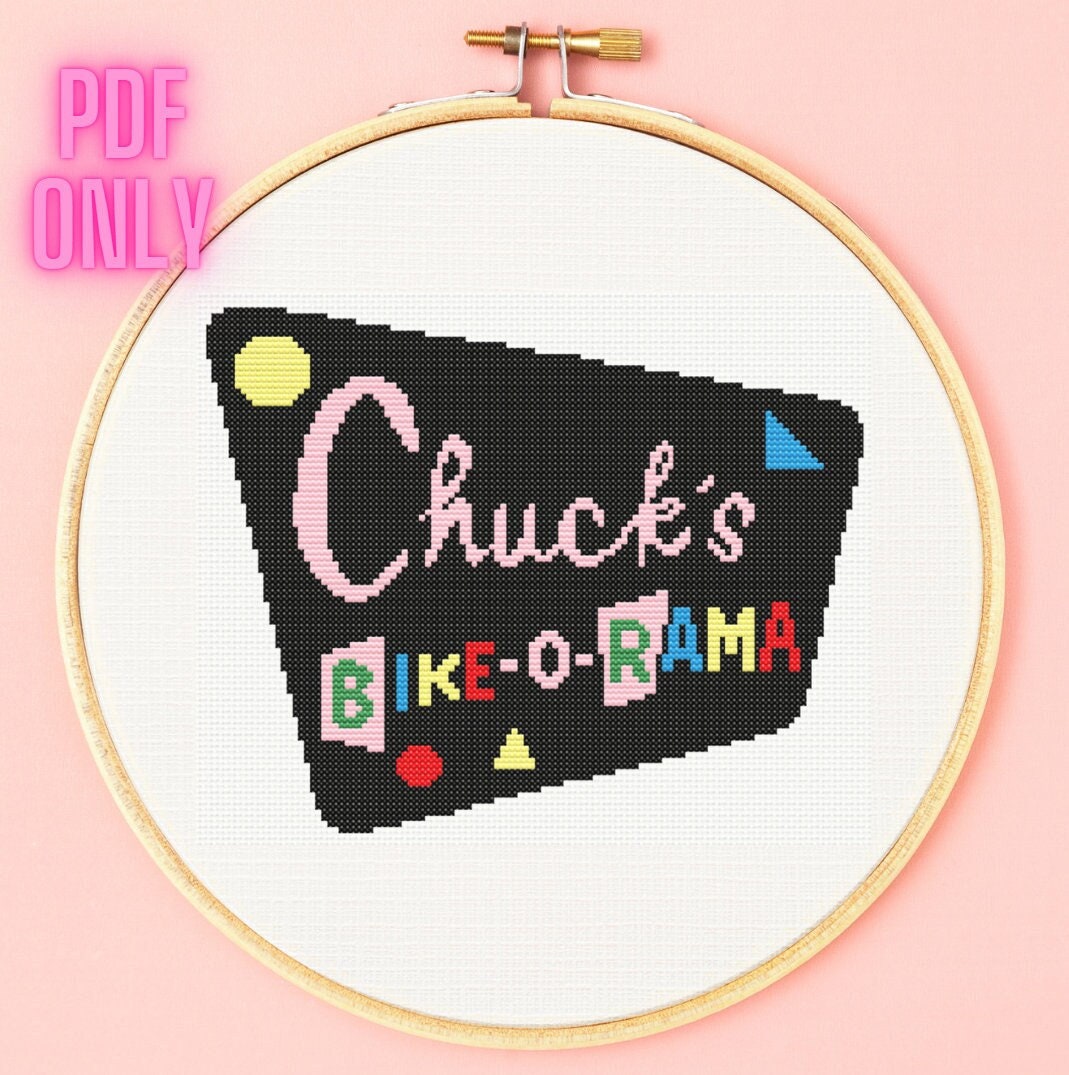 Pee Wee's Big Adventure Chuck's Bike-o-rama Sign Cross Stitch Pattern ...