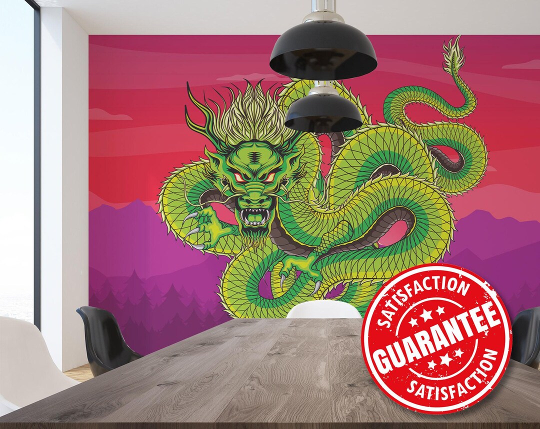 Colorful Dragon Mural Wallpaper, Large Wall Mural Removable Peel ...