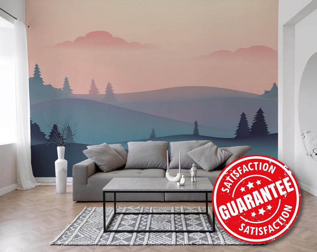Calmly Landscape Removable Mural / Peel and Stick Twilight Landscape ...