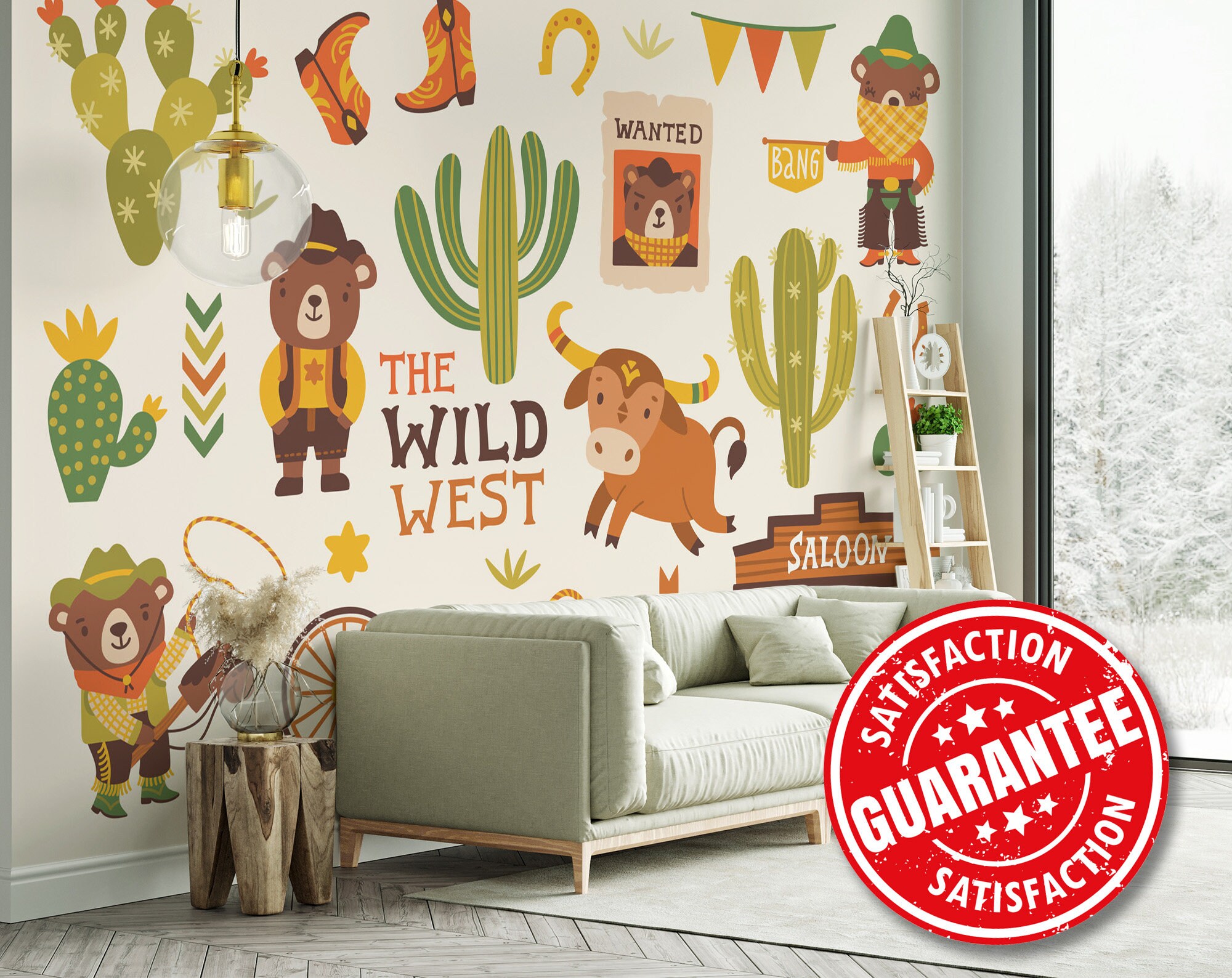 Wild West / Western Wall Mural, Peel and Stick Removable Vinyl ...