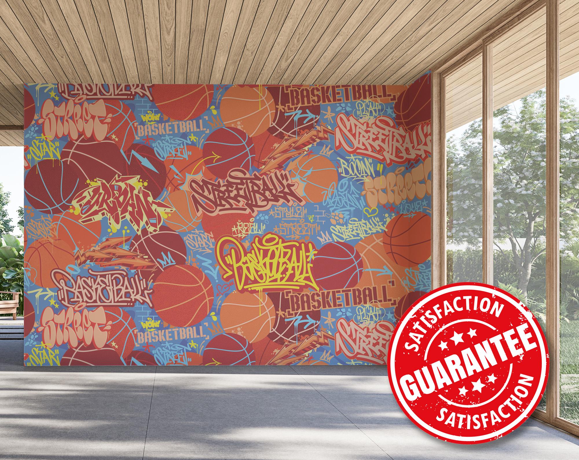 Graffiti Basketball Mural – Peel and Stick Street Art Wallpaper - Etsy