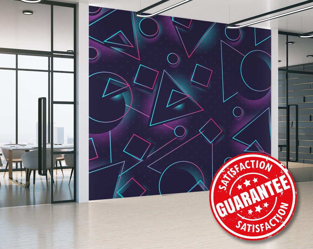 Triangles removable vinyl mural / Peel and stick Retro Triangles ...