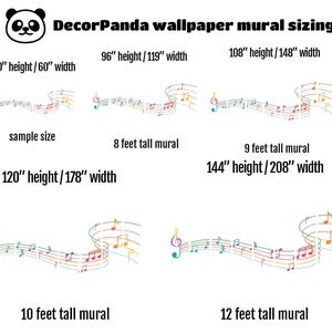 Music Notes Mural Wallpaper, Large Wall Mural Removable Peel & Stick or ...