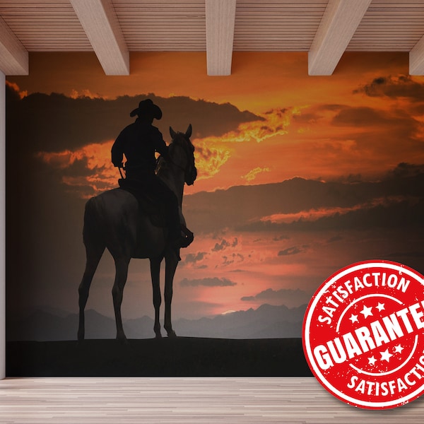 Cowboy Mural Wallpaper - Etsy