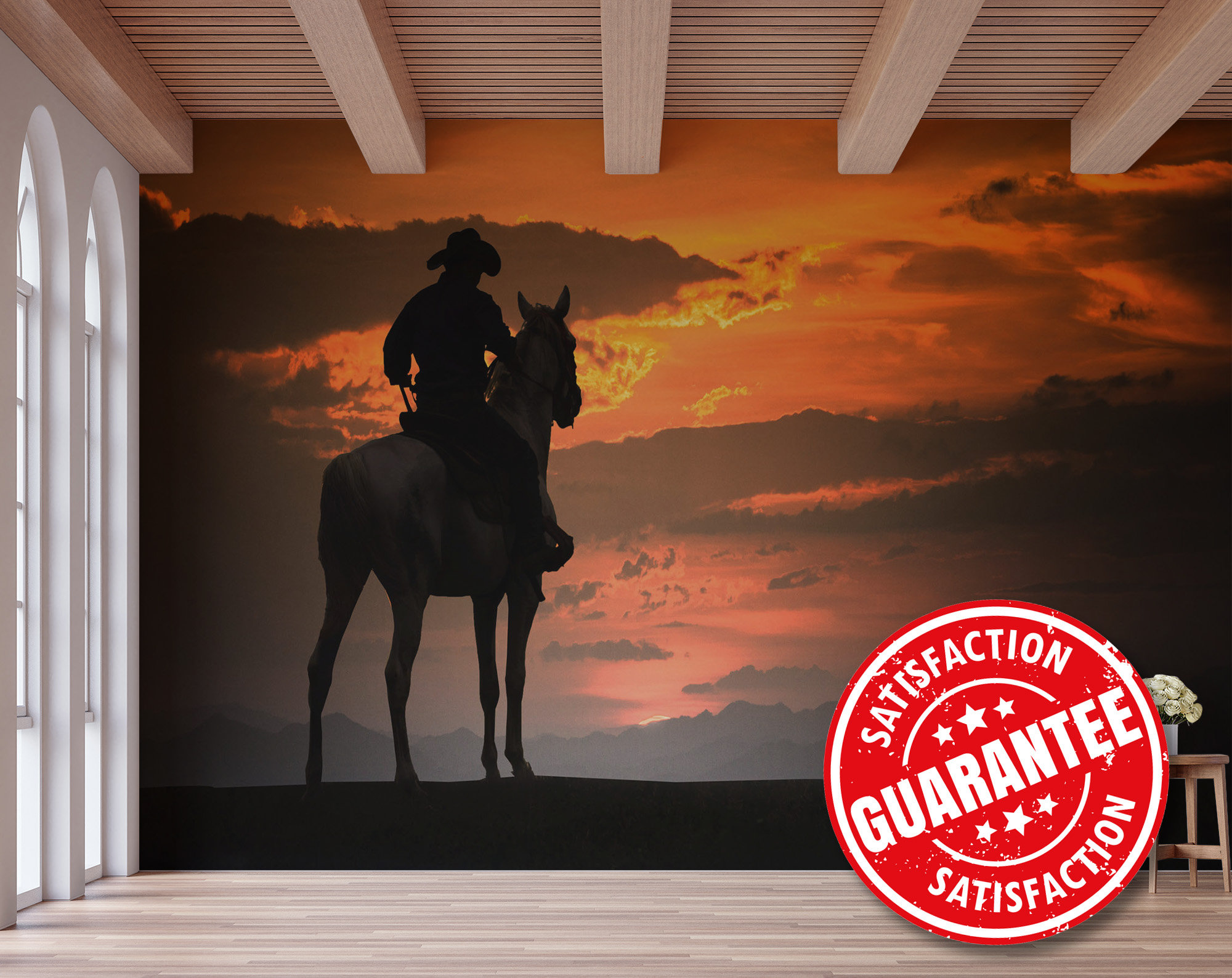 Cowboy / Western Wall Mural, Peel and Stick Removable Vinyl Wallpaper ...