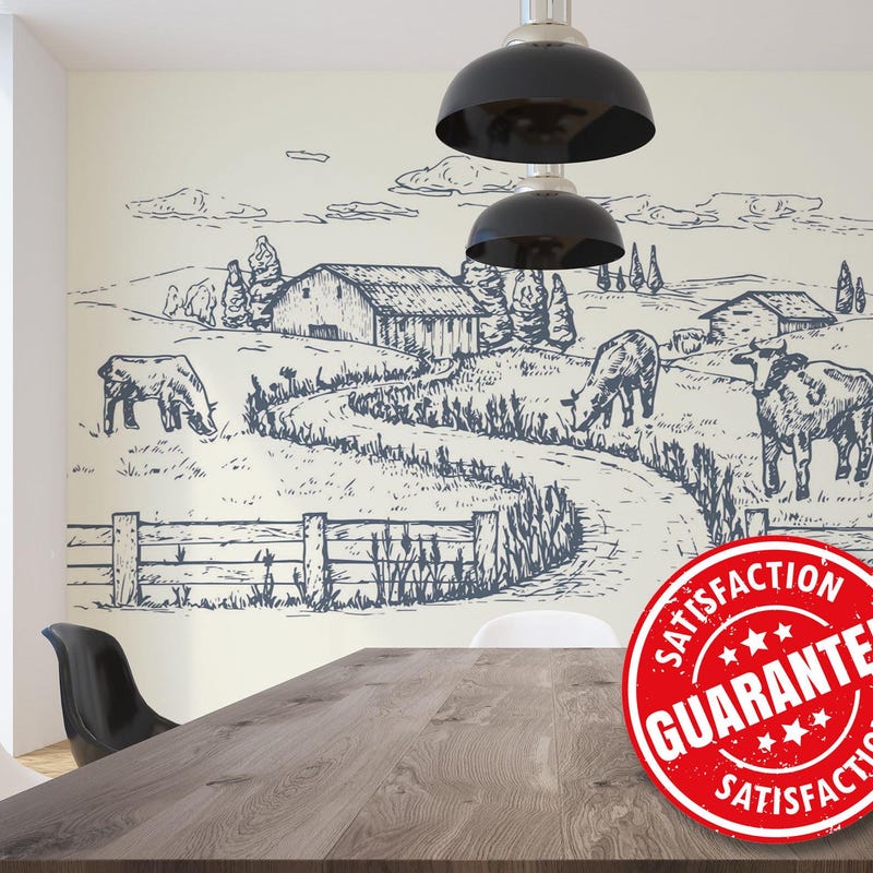 Farm Vintage Wallpaper - Etsy