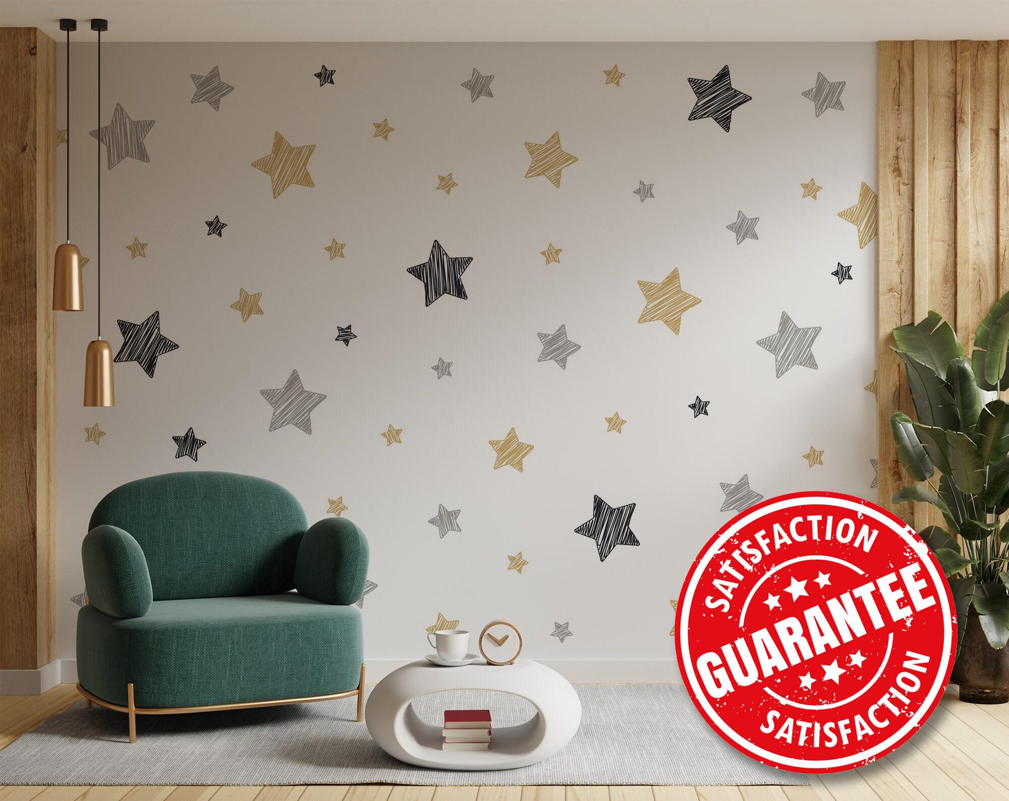 Stars Mural Wallpaper, Watercolor Celestial Large Wall Mural Print ...