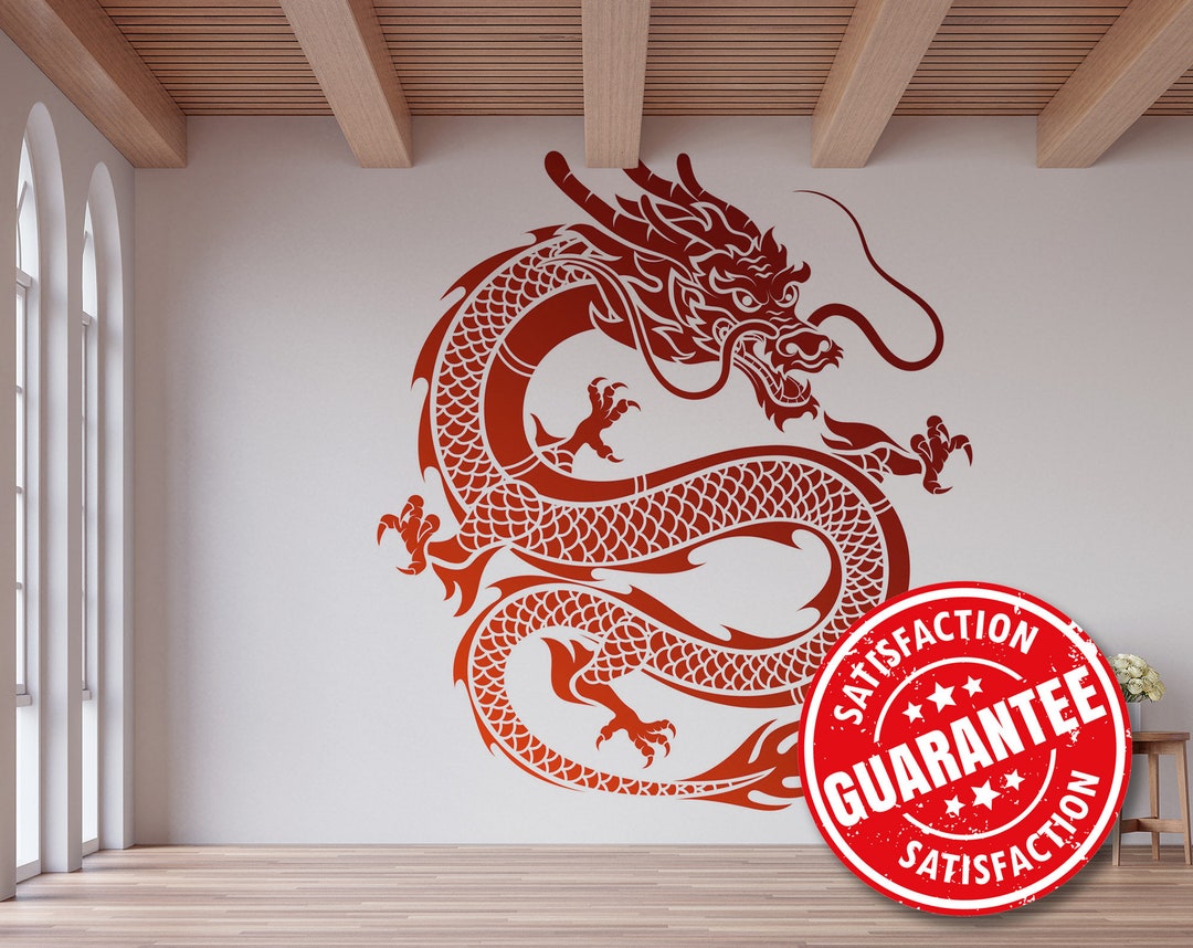 Chinese / Dragon Wall Mural, Peel and Stick Removable Vinyl Wallpaper ...