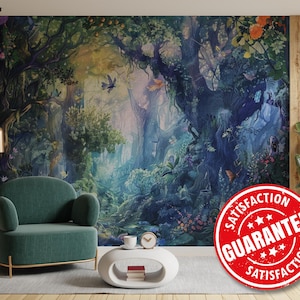 Mystic Forest Removable Vinyl Mural / Peel and Stick Fantasy Forest ...