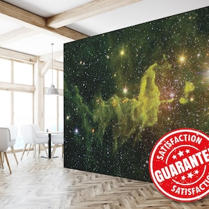 Galaxy Nebula Removable Vinyl Mural / Peel and Stick Nebula Wallpaper ...