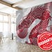 Red Dragon Removable Vinyl Mural / Japanese Ink Wallpaper Mural – Peel ...