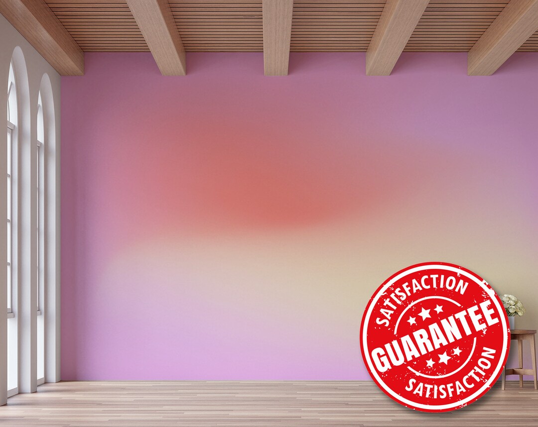 Pink / Gradient Wall Mural, Peel and Stick Removable Vinyl Wallpaper - Etsy UK