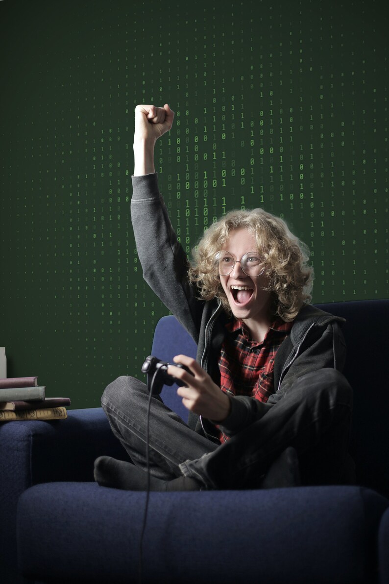 Matrix / Coding Wall Mural, Peel and Stick Removable Vinyl Wallpaper - Etsy