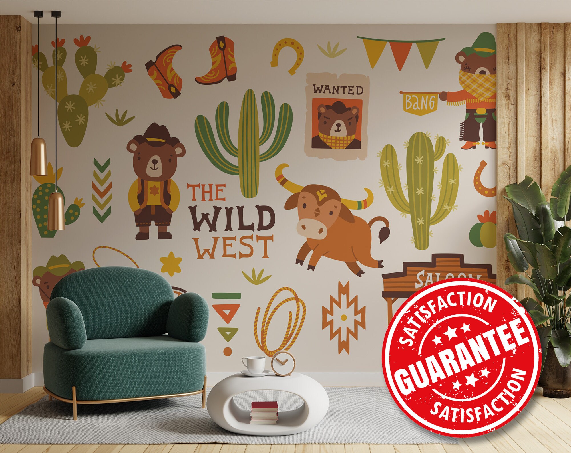Wild West / Western Wall Mural, Peel and Stick Removable Vinyl ...