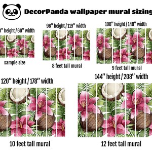 Tropical / Coconut Mural Wallpaper, Large Wall Mural Removable Peel ...