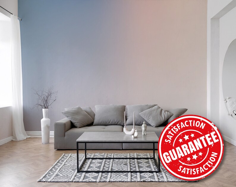 Ombre Blue / Pink Wall Mural, Peel and Stick Removable Vinyl Wallpaper ...