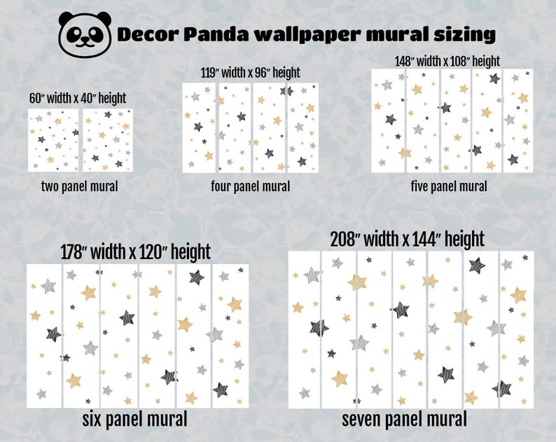 Stars Mural Wallpaper, Watercolor Celestial Large Wall Mural Print ...
