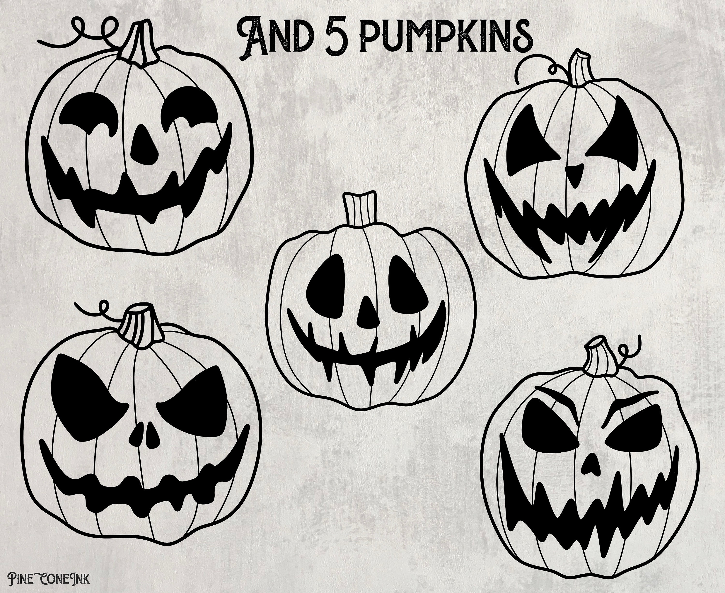 Halloween Pumpkin Faces SVG Bundle - Pumpkin Faces Clipart - Jack O ...