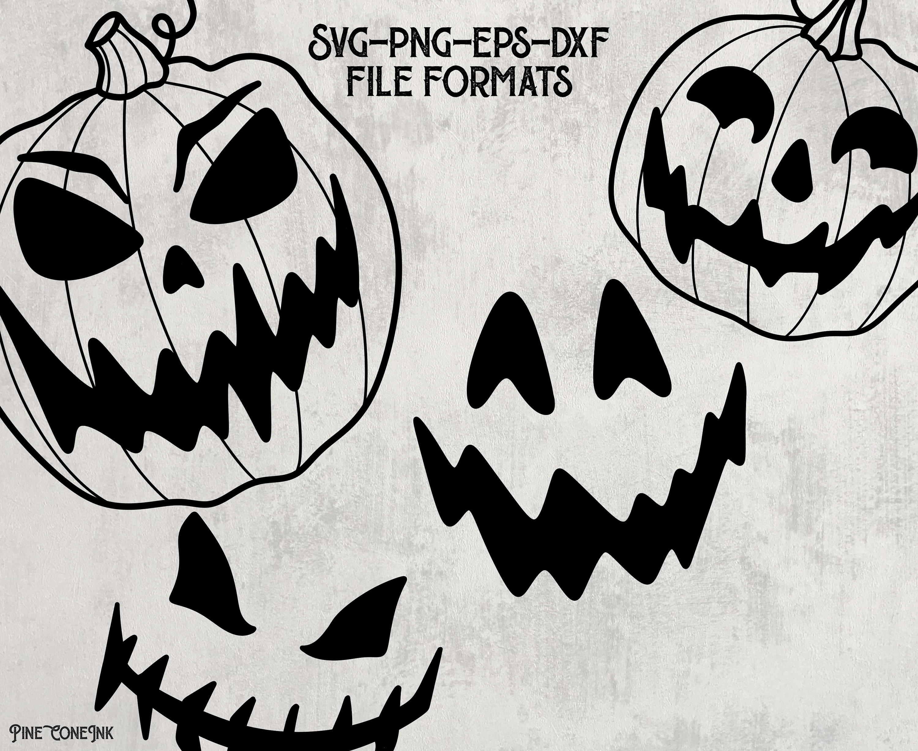 Halloween Pumpkin Faces SVG Bundle - Pumpkin Faces Clipart - Jack O ...