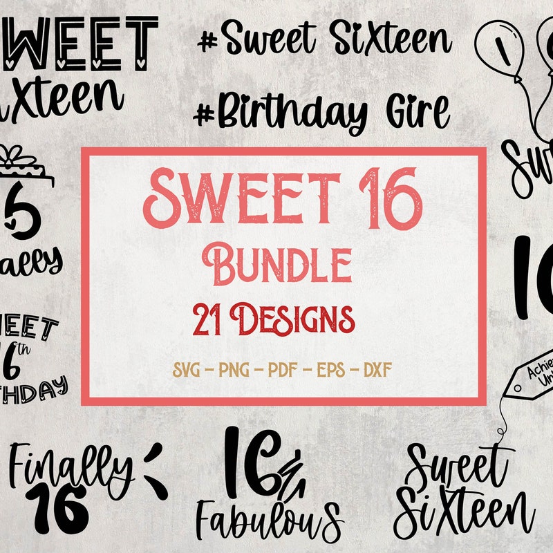 Sweet 16 Svg - Etsy