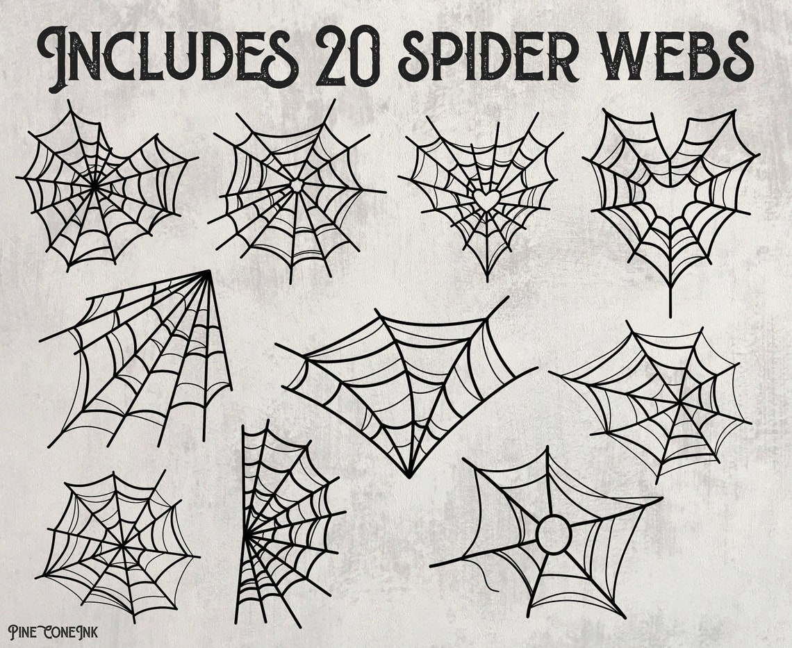 Spider Web SVG Bundle Halloween SVG Bundle Spider Web Cut - Etsy