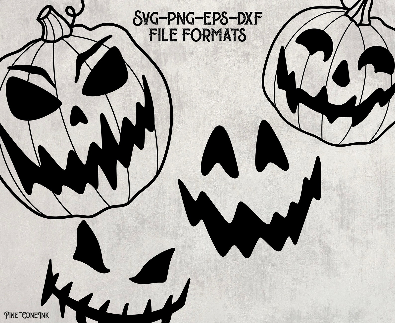 Halloween Pumpkin Faces SVG Bundle - Pumpkin Faces Clipart - Jack O ...