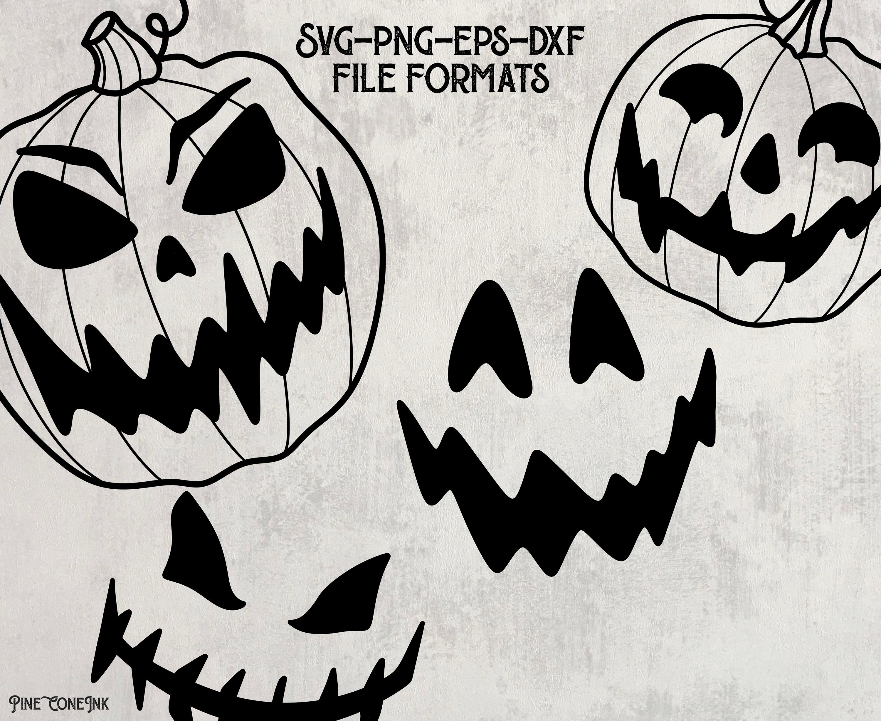 Halloween Pumpkin Faces SVG Bundle - Pumpkin Faces Clipart - Jack O ...